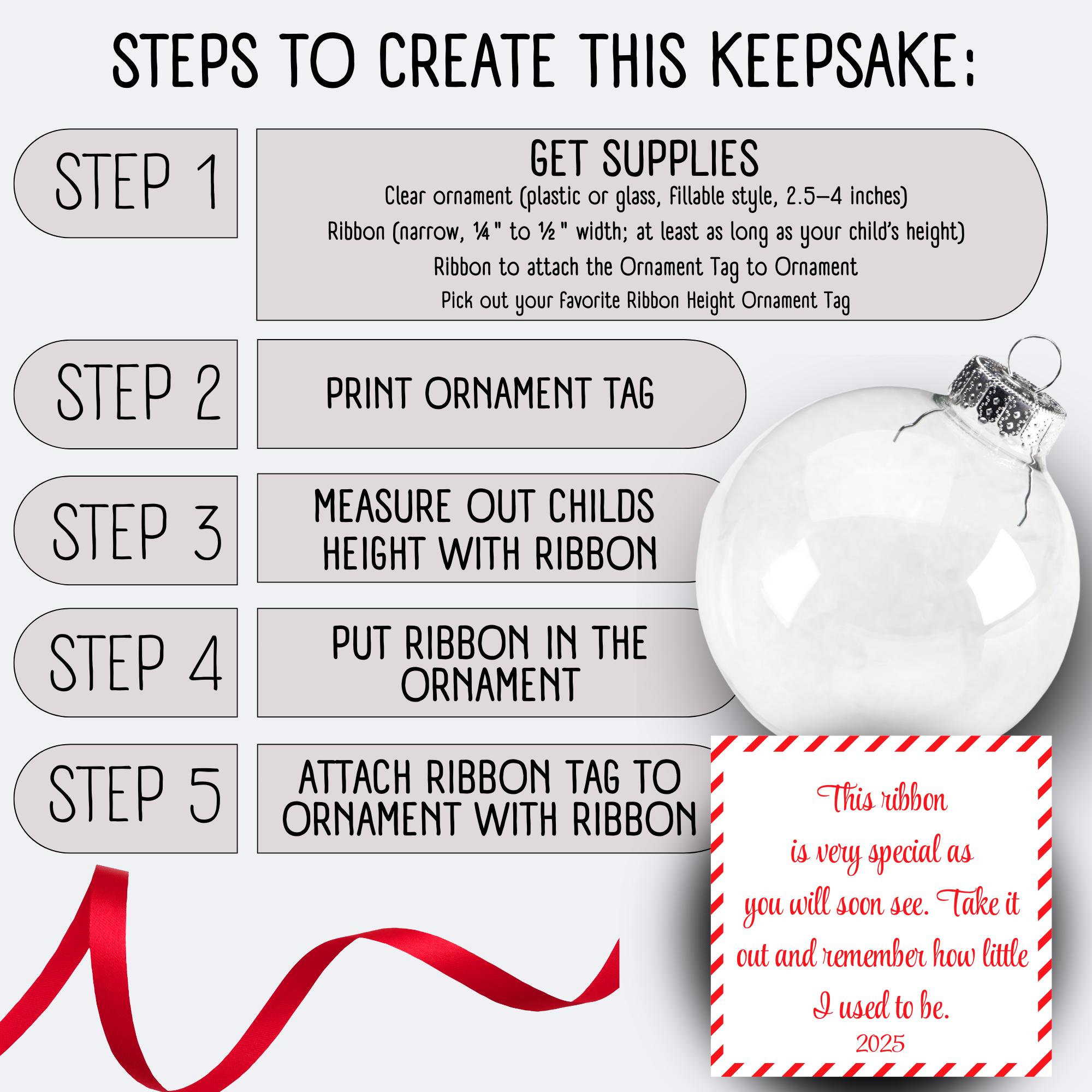 Height Ribbon Ornament Tag: Christmas Keepsake (digital Download) - Etsy