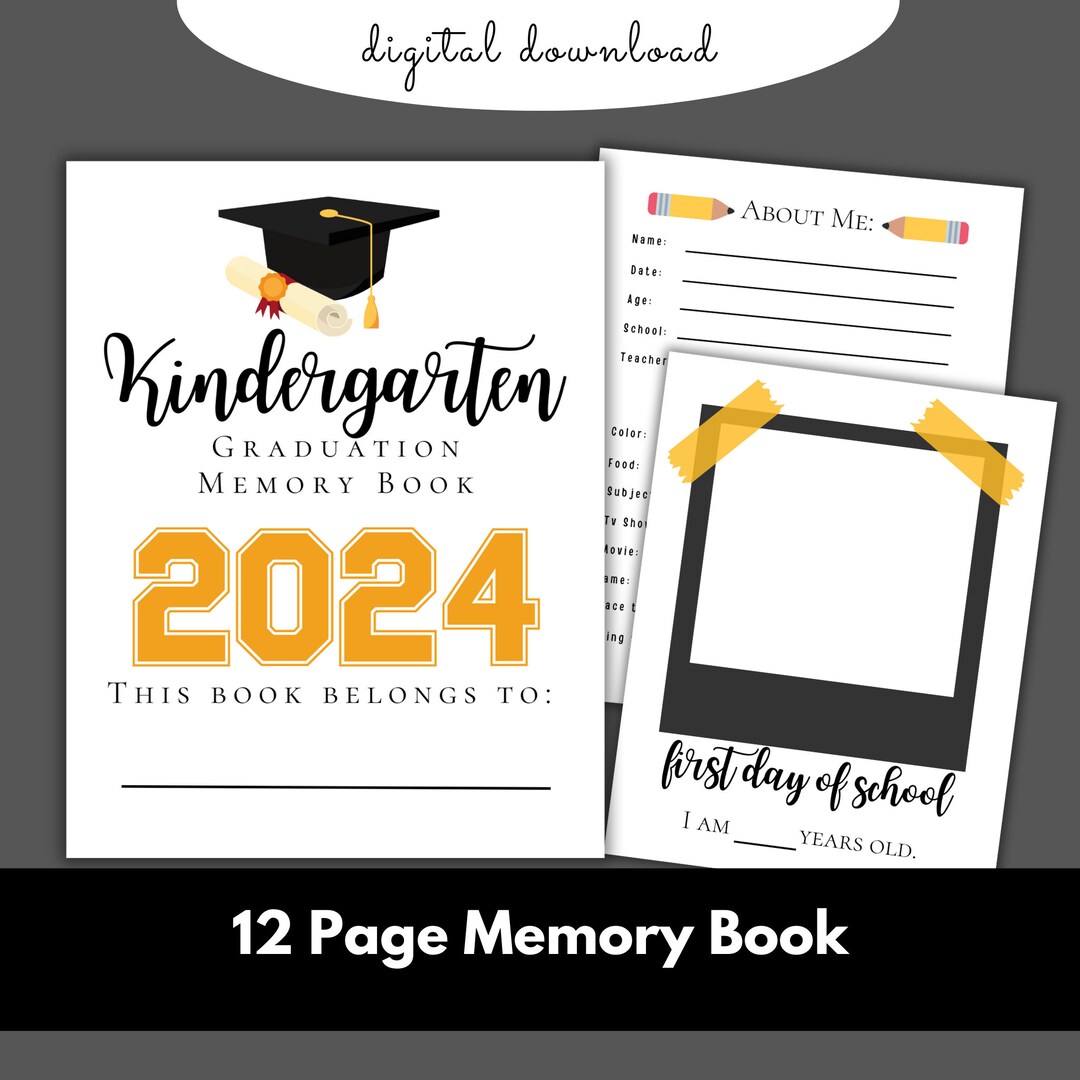 Kindergarten Graduation Memory Book, Kinder Graduation, Memory Book ...