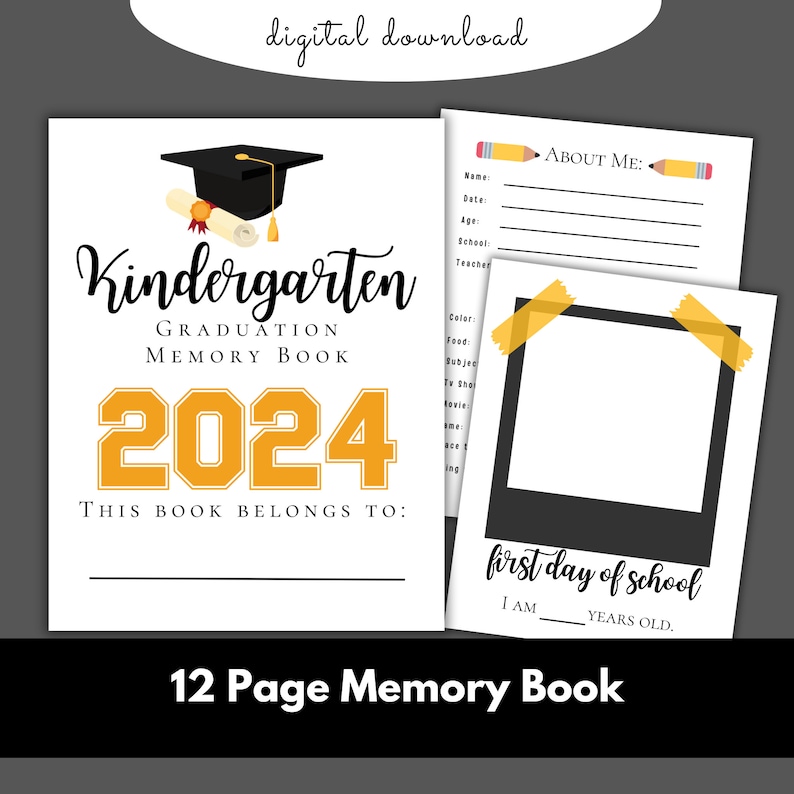 Kindergarten Graduation Memory Book, Kinder Graduation, Memory Book ...