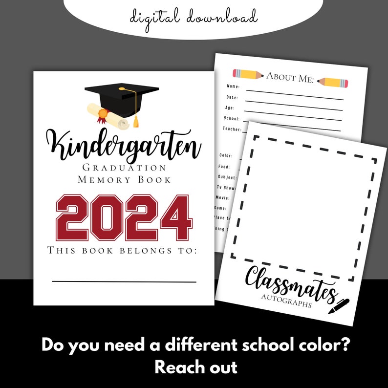Kindergarten Graduation Memory Book, Kinder Graduation, Memory Book ...