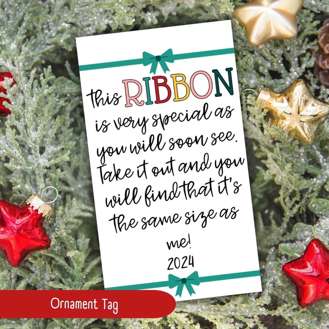 Height Ribbon Ornament, Height Ornament Tag, Height Ribbon Keepsake ...