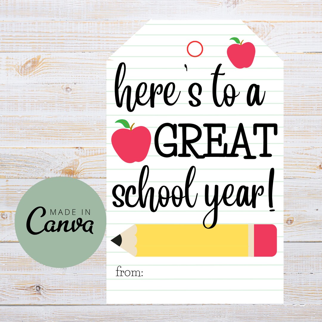 Back to School Gift Tag, Thank You Teacher Tag, First Day of School ...