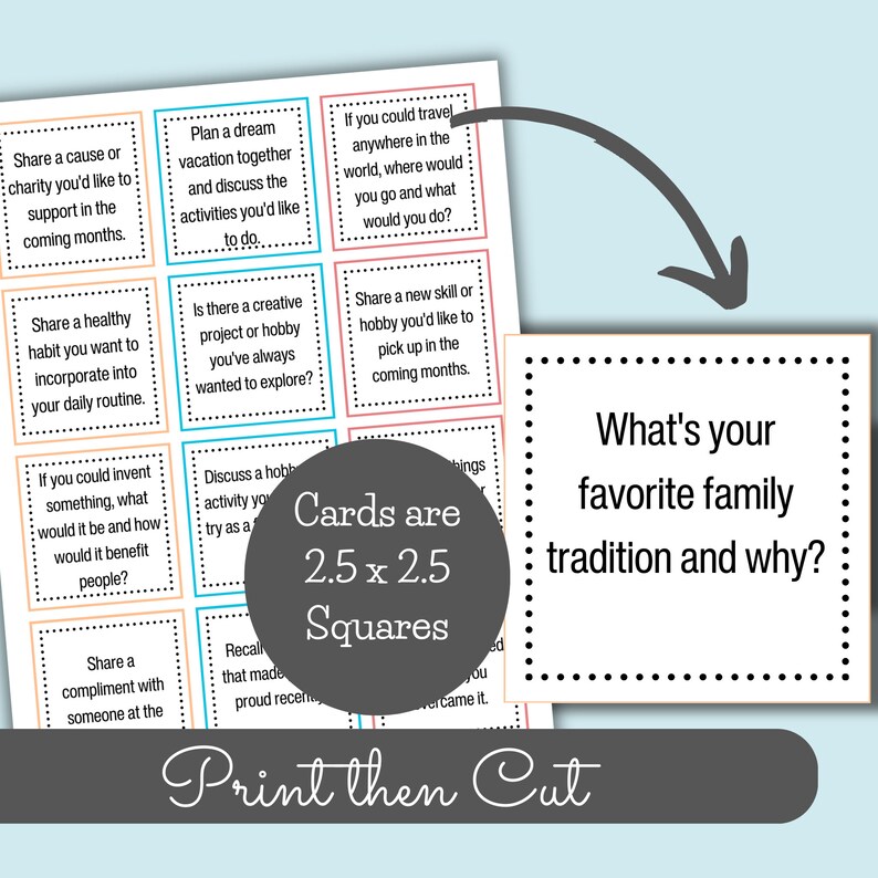 Conversation Card, Conversation Game, Conversation Starter, Family ...