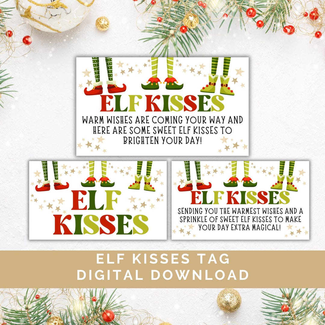 Elf Kisses, Elf Kisses Bag Topper, Elf Ideas, Christmas Elf, Bag Topper ...