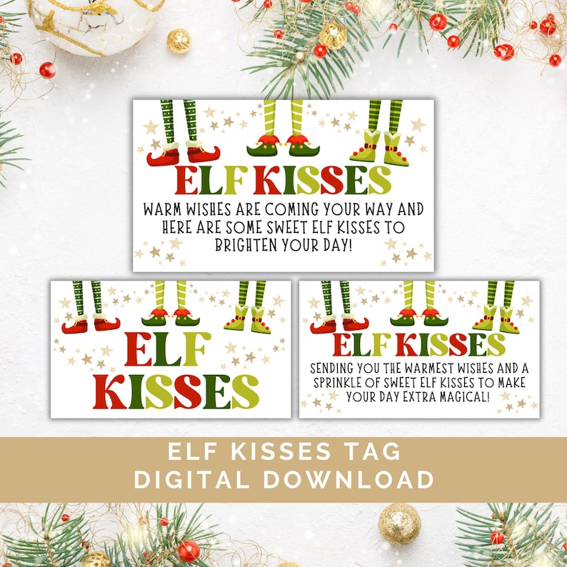 Elf Kisses, Elf Kisses Bag Topper, Elf Ideas, Christmas Elf, Bag Topper ...