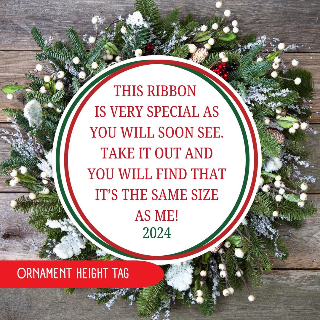 Same Size as Me,ribbon Ornament,height Ornament Tag, Ornament Tag This ...