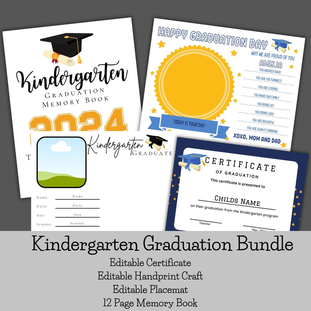 Kindergarten Graduation Bundle, Kindergarten Graduation, Kindergarten ...