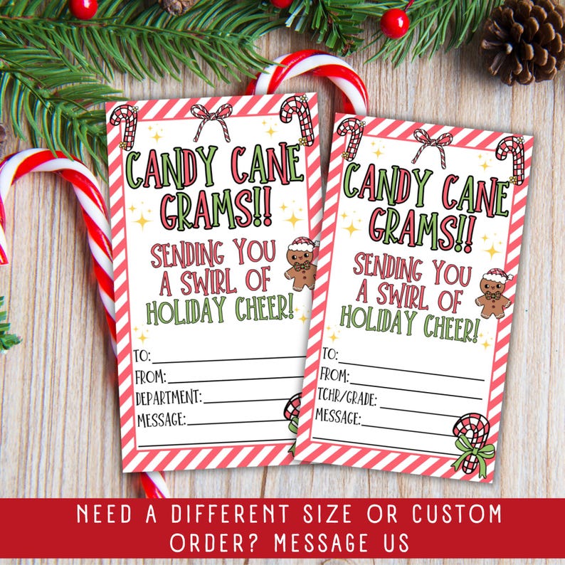 Candy Cane Gram Tags (digital Download) - Etsy