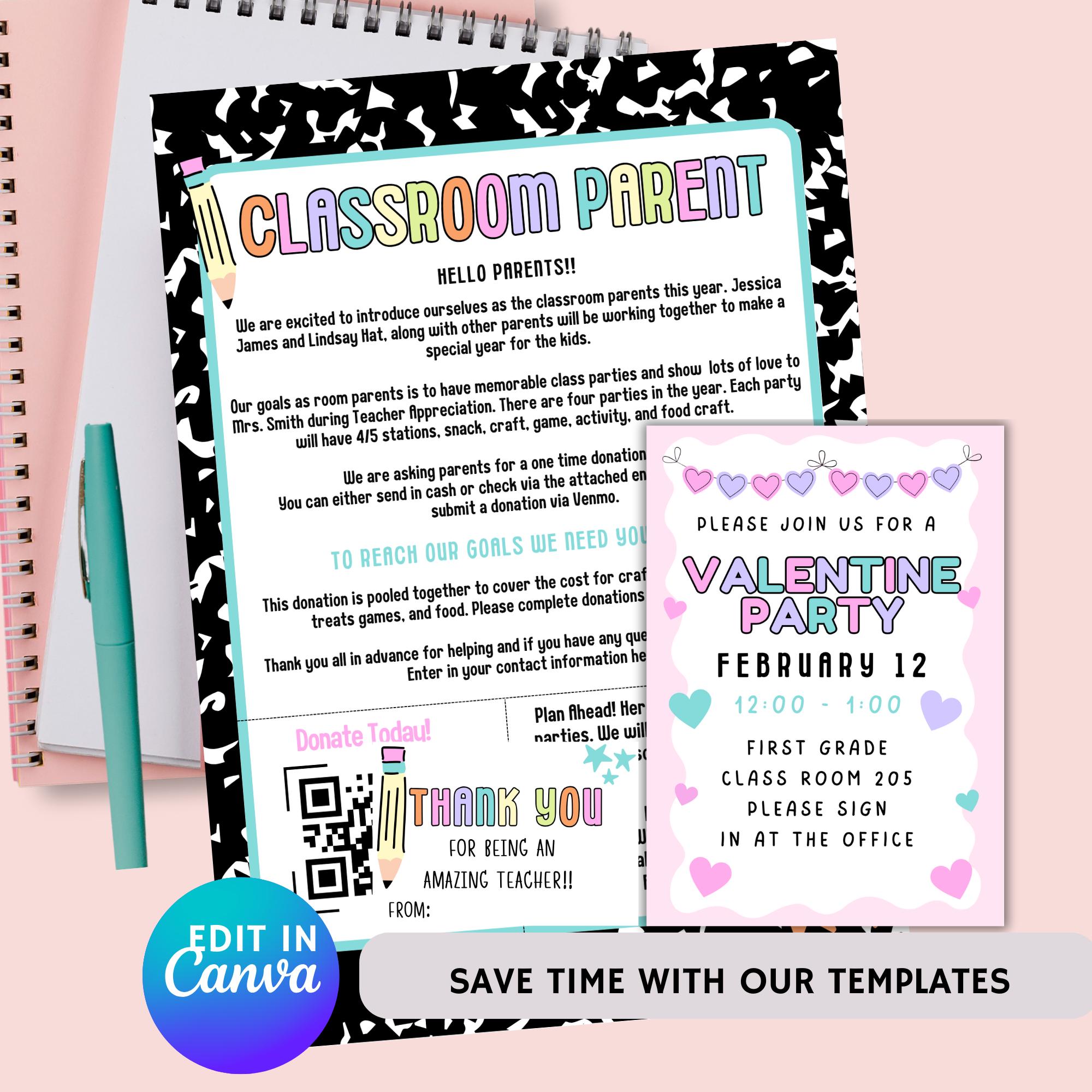 Editable Classroom Parent Organizer Bundle: Canva Templates - Etsy