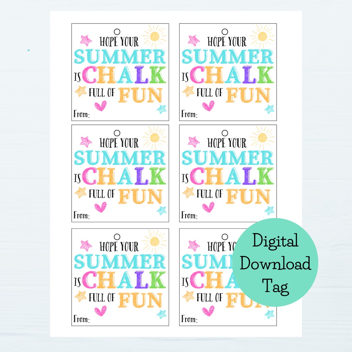 Chalk-full of Fun Gift Tag, Summer Classroom Gift (digital Download) - Etsy