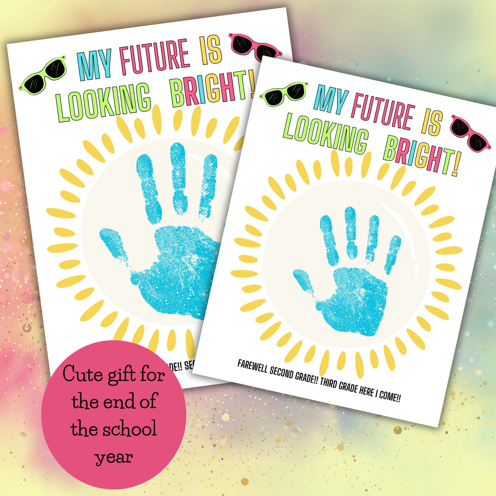 Future is Looking Bright Handprint Art: School Keepsake (digital ...