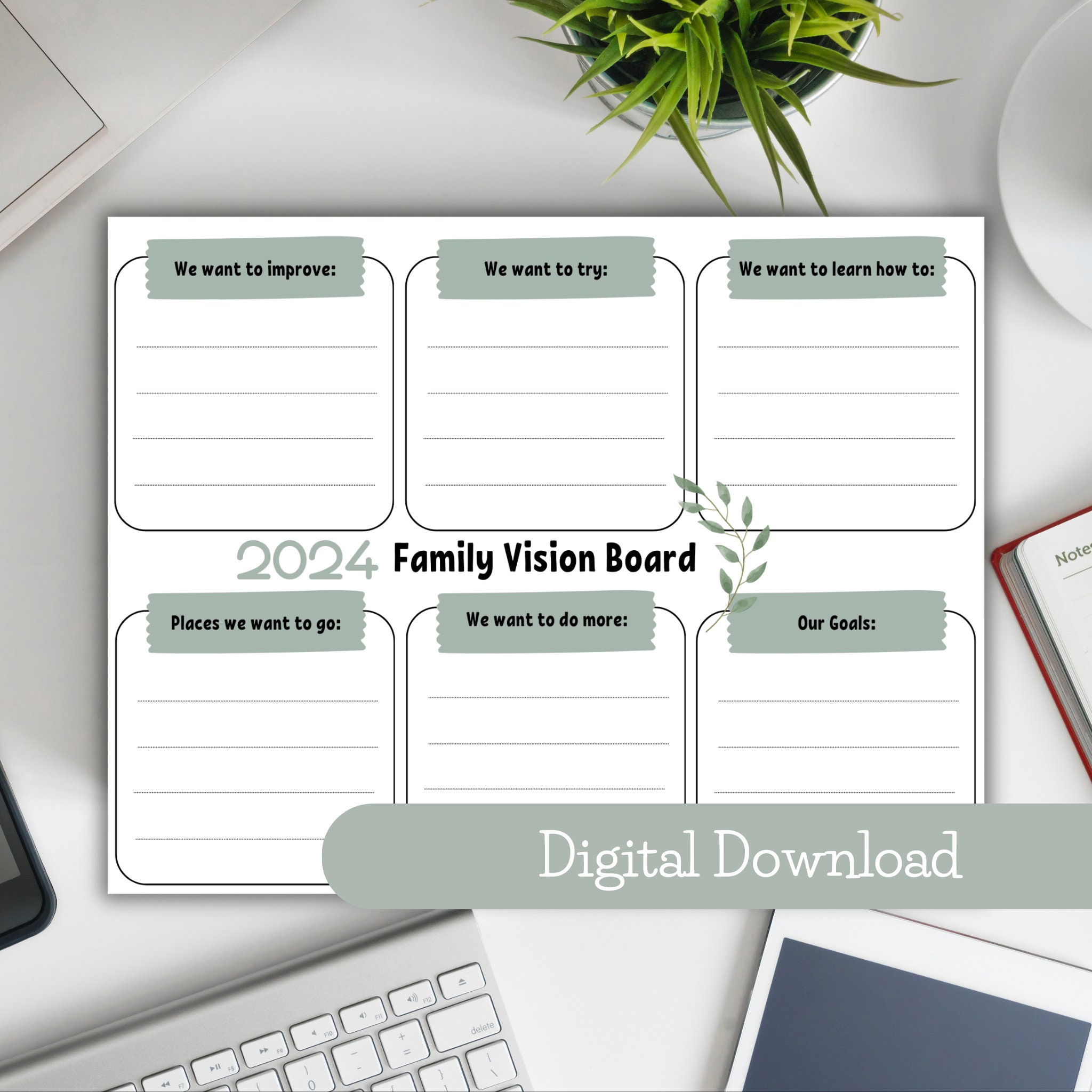 Family Vision Board Printable: Goal Setting for Kids (digital Download ...