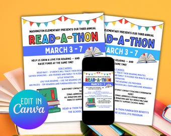 Read-a-thon Flyer Template - Etsy