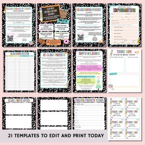 Editable Classroom Parent Organizer Bundle: Canva Templates - Etsy