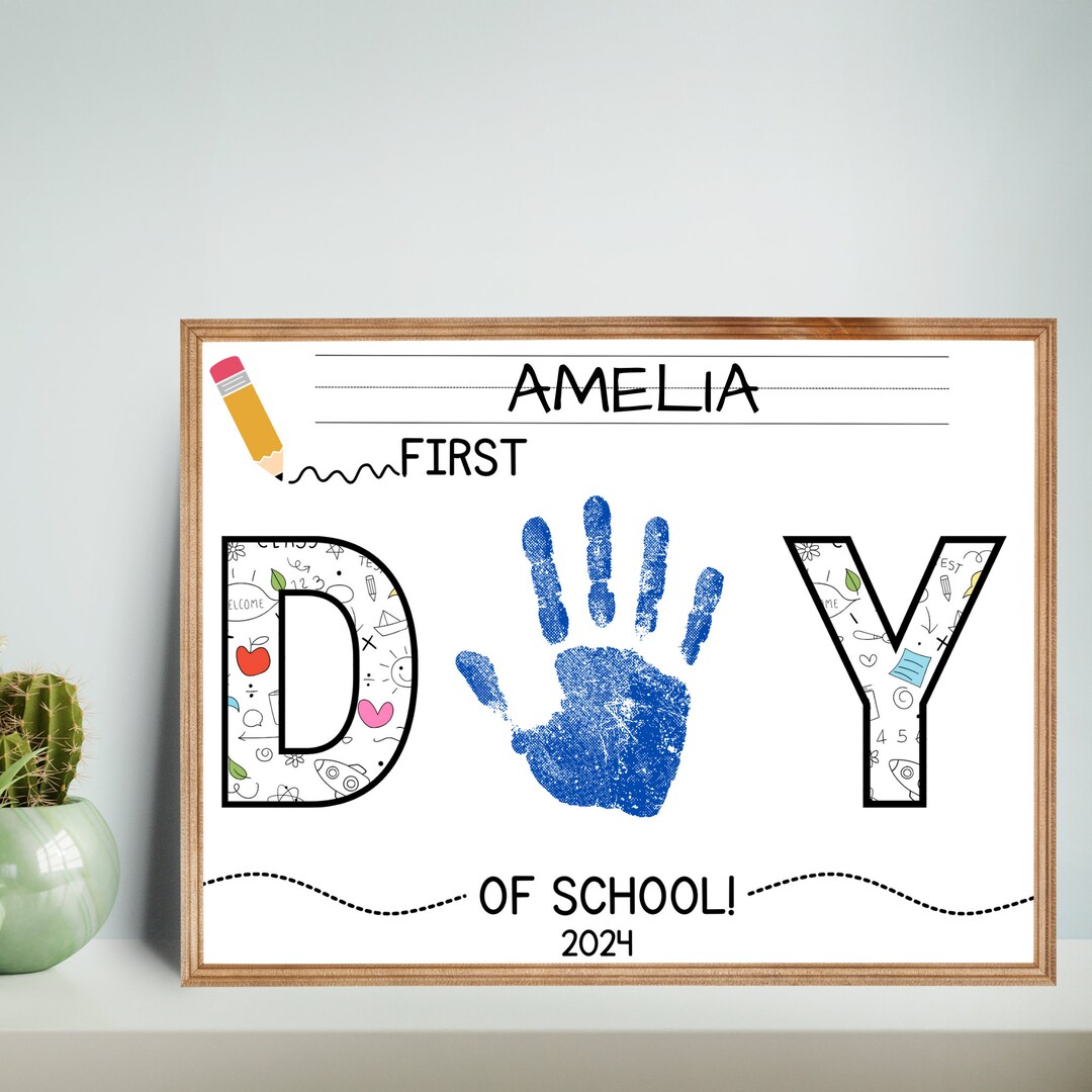 First and Last Day Handprint Art: School Keepsake (digital Download) - Etsy