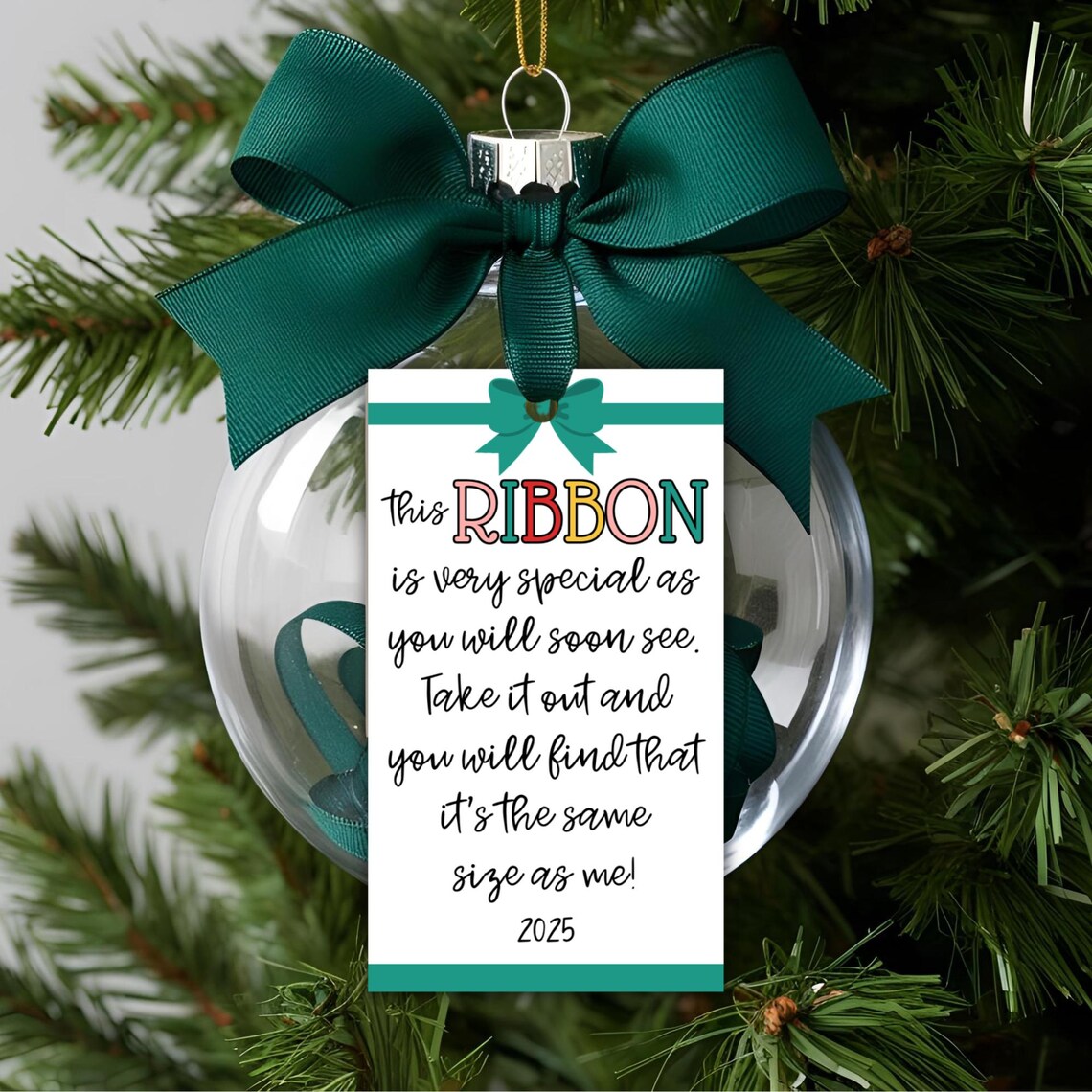 Height Ribbon Ornament Tag, Keepsake Gift (digital Download) - Etsy