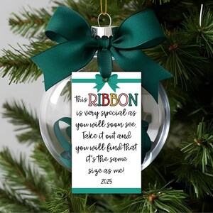 Height Ribbon Ornament, Height Ornament Tag, Height Ribbon Keepsake ...