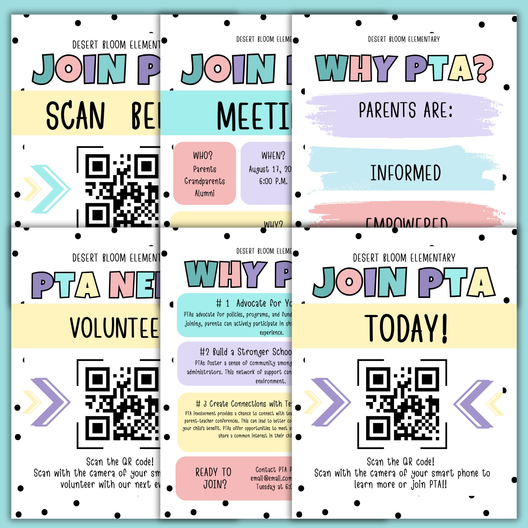 PTA Flyer, Calendar of Events, Fundraiser Ideas, Recruitment Flyer,pta ...
