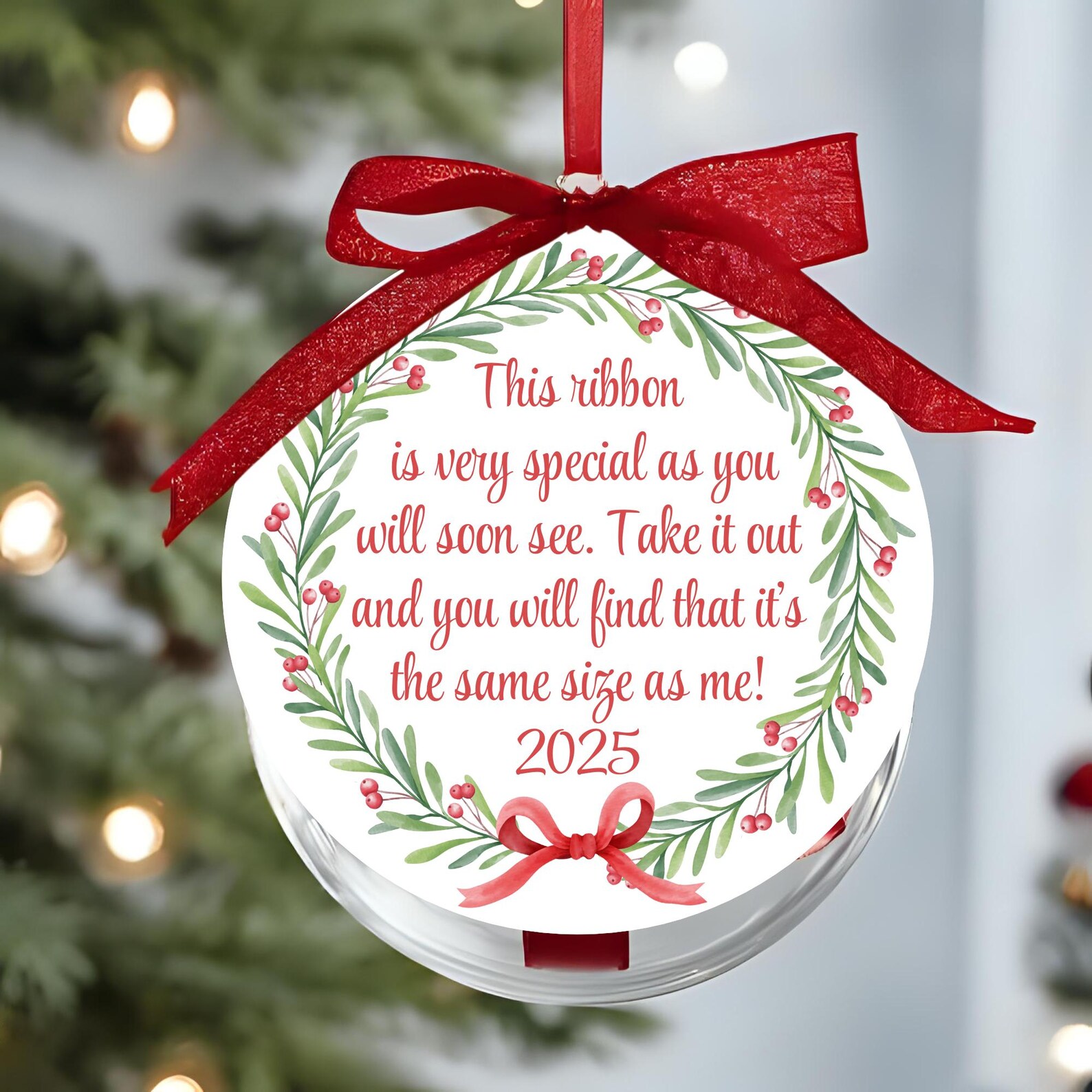 Height Keepsake Ornament Tag: Ribbon Ornament (digital Download - Etsy