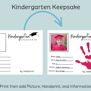 Kindergarten Graduation Keepsake Printable, Graduation Keepsake ...