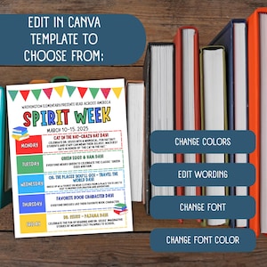 Reading Week, Spirit Week Flyer, Dr Seuss Week, School Spirit Week, Oh ...