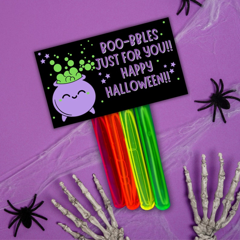 Editable Halloween Bubble Gift Tags: Class Party Favors (digital ...