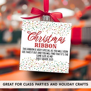 Editable Ribbon Height Christmas Ornament Tag (canva Template) - Etsy