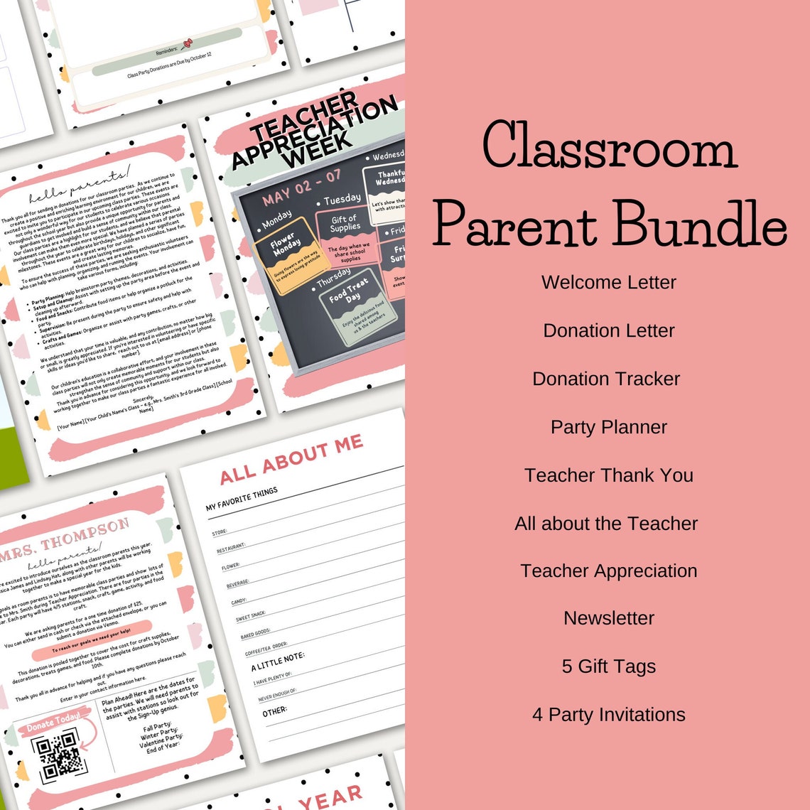 20 Editable Templates,classroom Parent Bundle,volunteer, Welcome Letter ...