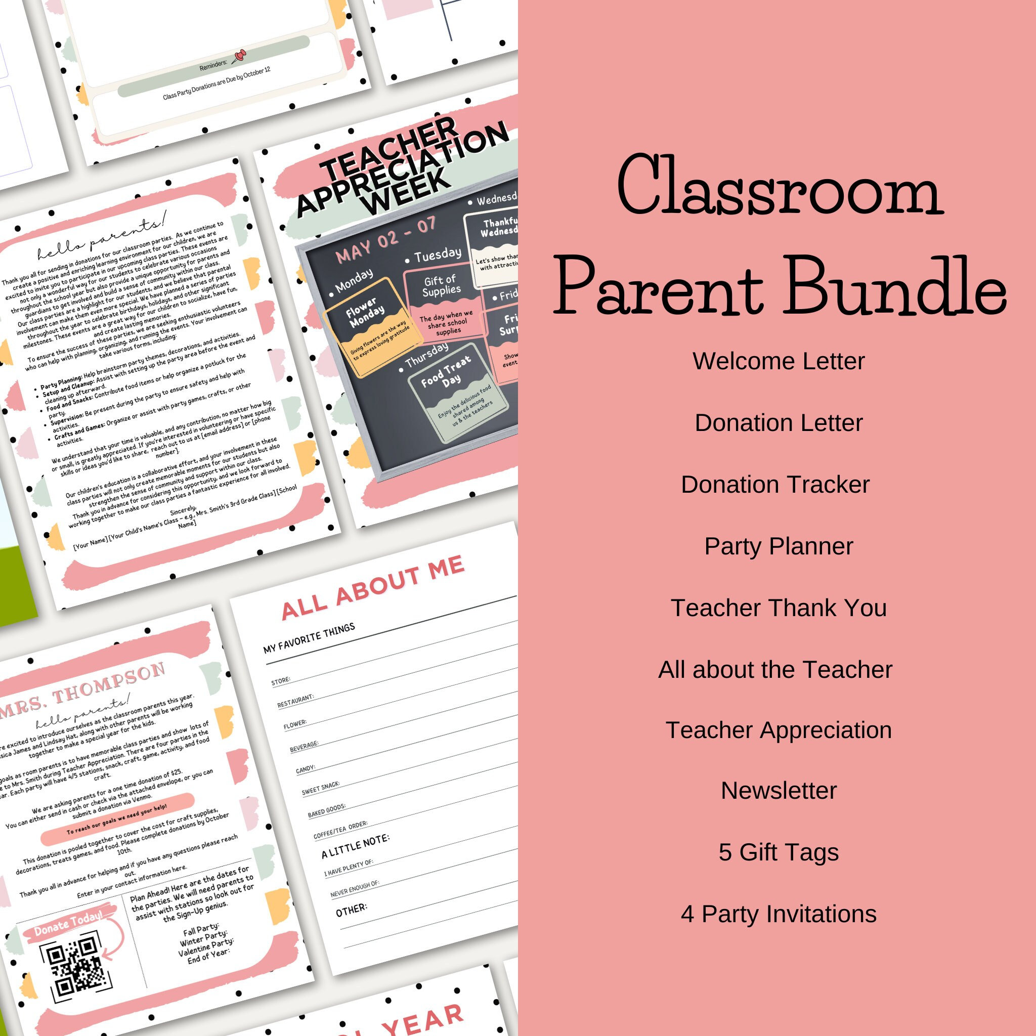 20 Editable Templates,classroom Parent Bundle,volunteer, Welcome Letter ...