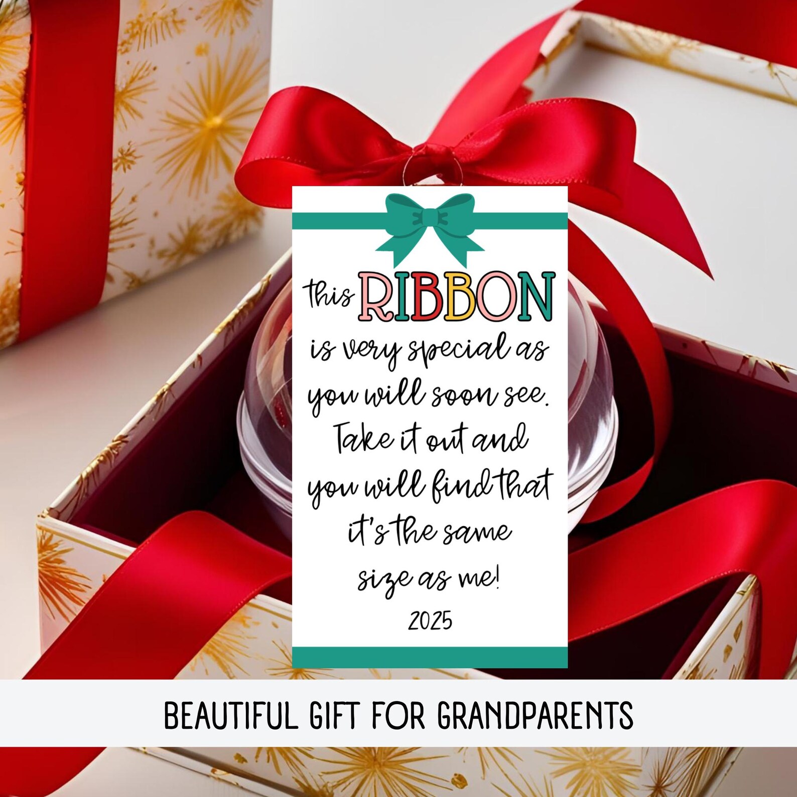 Height Ribbon Ornament Tag, Keepsake Gift (digital Download) - Etsy