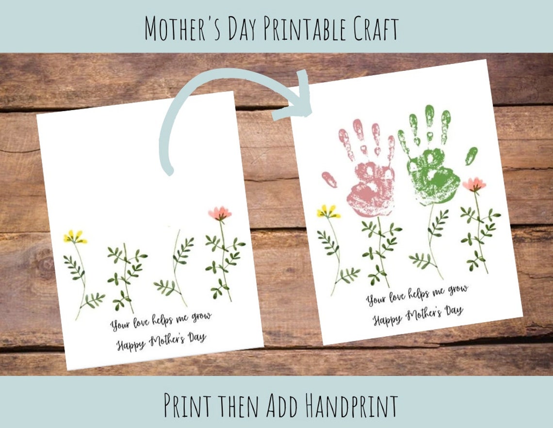 Mother's Day Craft Printable, Handprint Craft for Mother's Day, Grandma ...