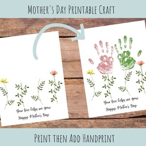 Mother's Day Craft Printable, Handprint Craft for Mother's Day, Grandma ...