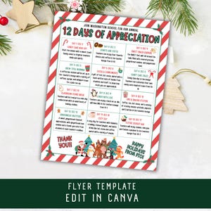 12 Days of Christmas Flyer, Holiday Flyer, Employee Staff Event ...