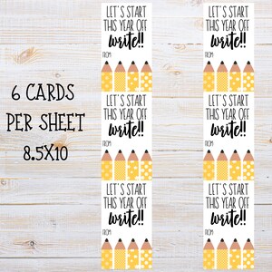 Back to School Gift Tag: Printable Pencil Design (digital Download ...