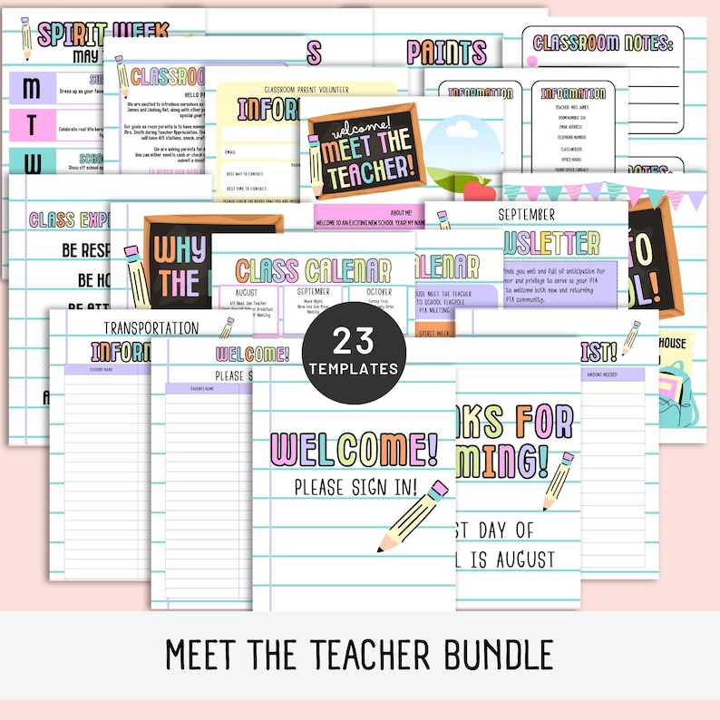 Editable Meet the Teacher Template Bundle: Back to School Printable ...