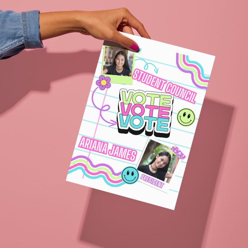 Student Council Voting Flyer Templates: Editable Campaign Poster (canva ...