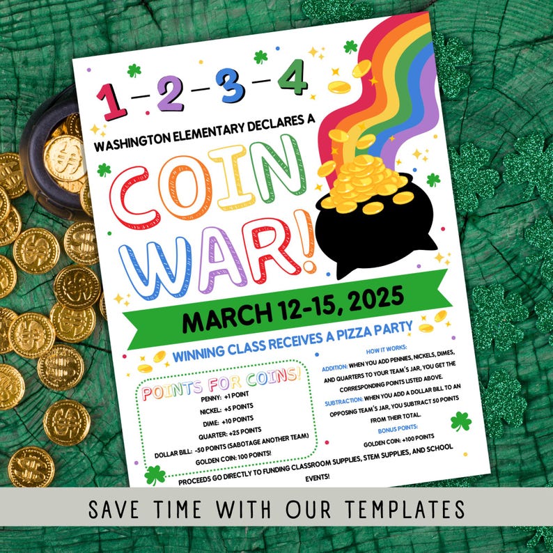 Penny War Flyer: School Fundraiser, Charity Event (printable) - Etsy