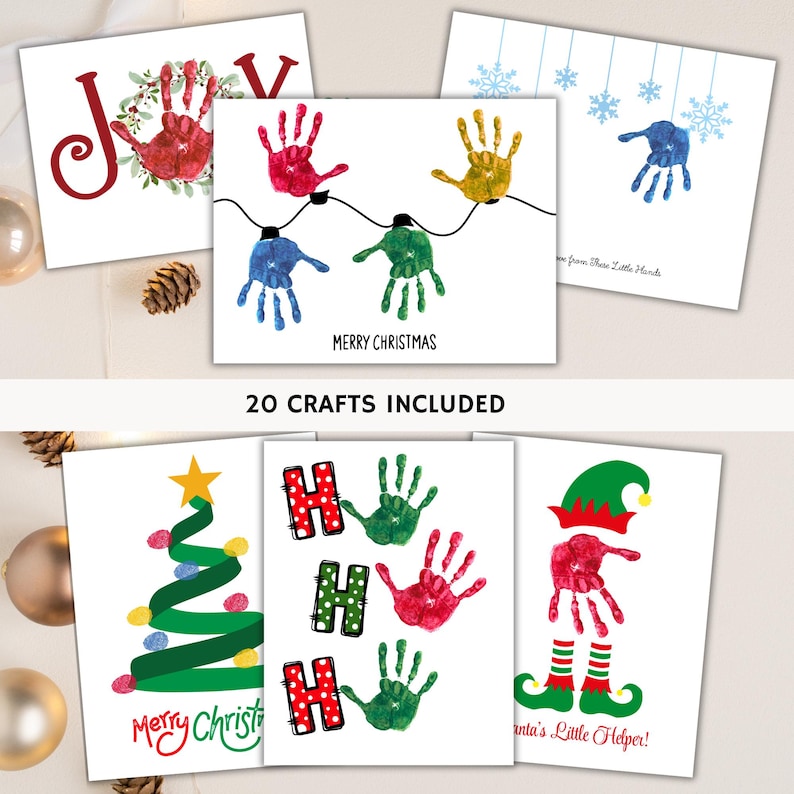 Christmas Handprint Crafts: Holiday Keepsake Templates (PDF Download ...