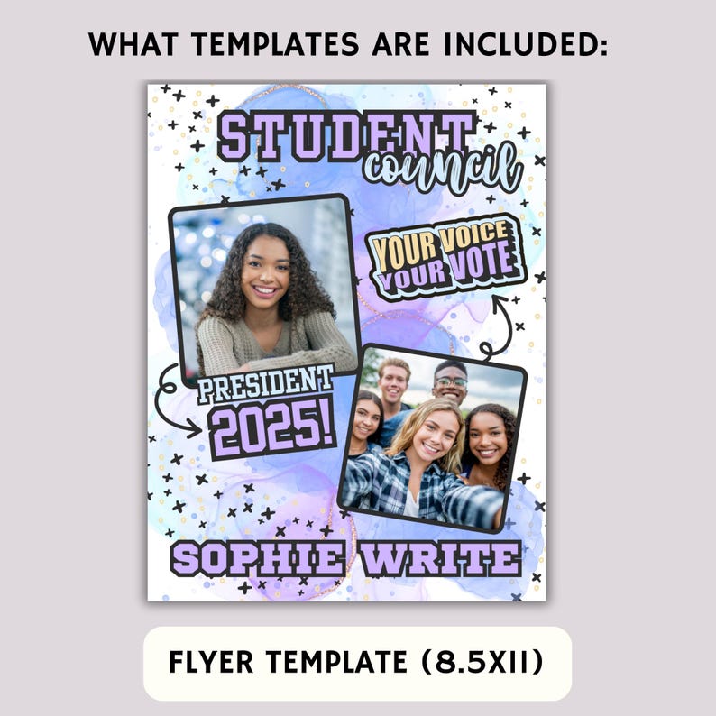 Student Council Campaign Flyer Template: Editable Voting Poster (canva ...