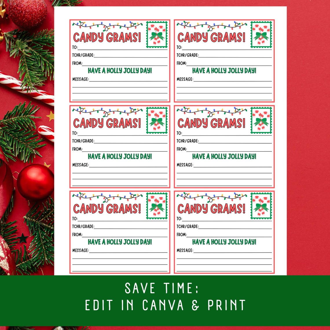Candy Grams Printable: Editable Canva Template (digital Download) - Etsy