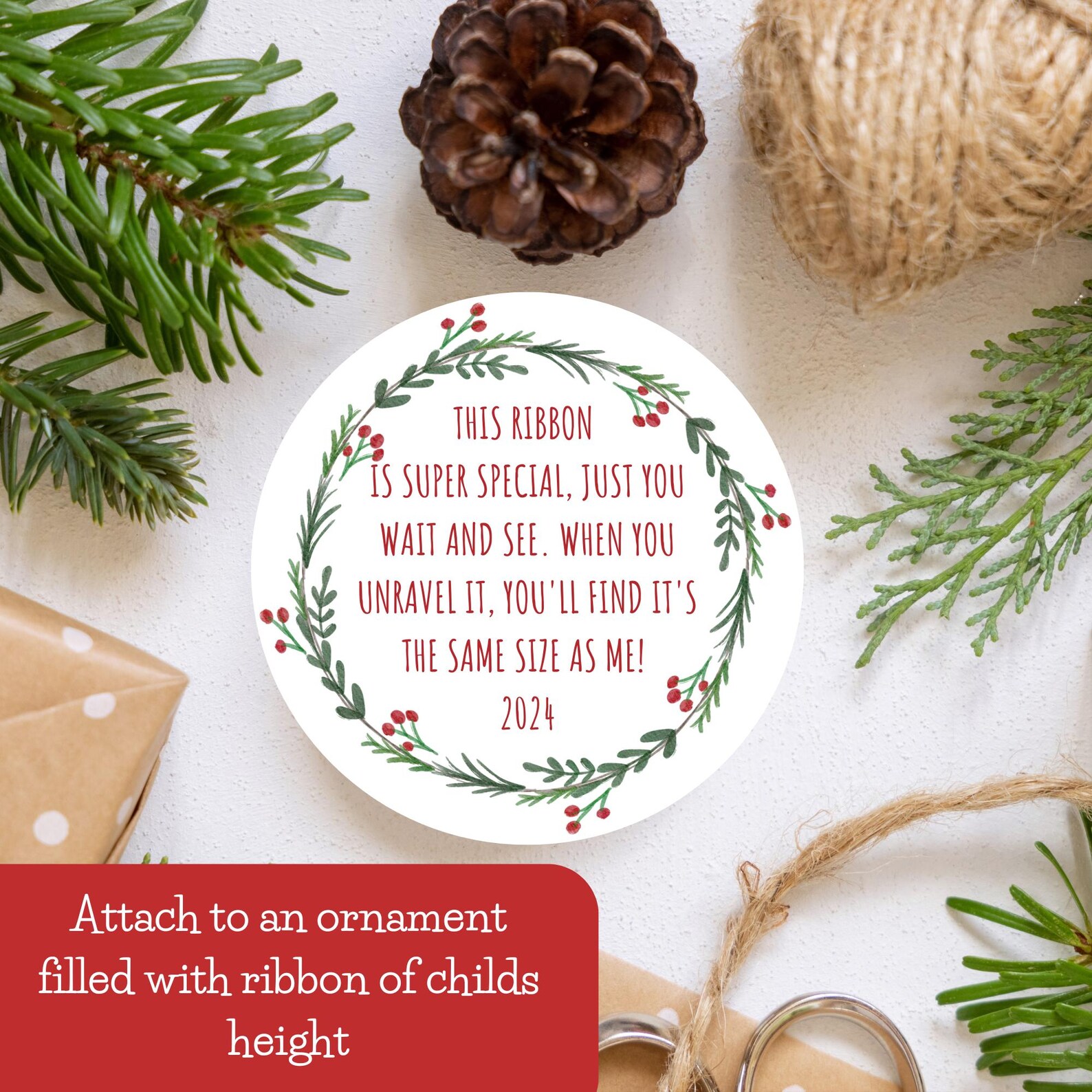 Same Size as Me,ribbon Ornament,height Ornament Tag, Ornament Tag This ...