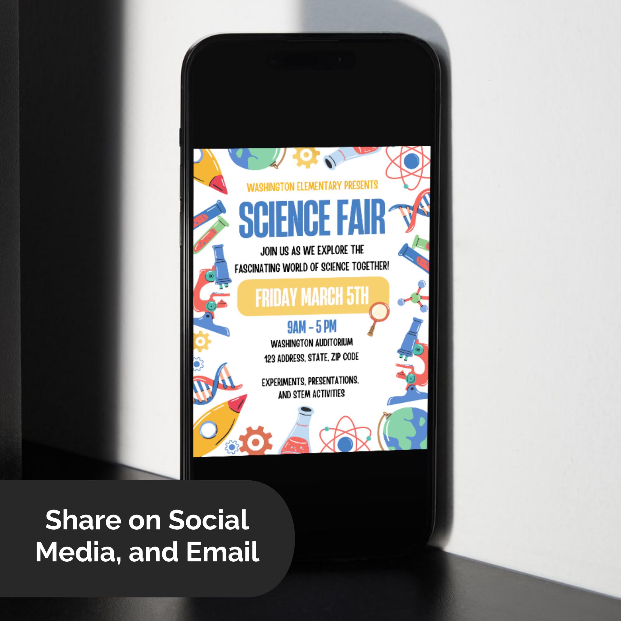 Editable Science Fair Flyer Templates: Canva Design (A4) - Etsy