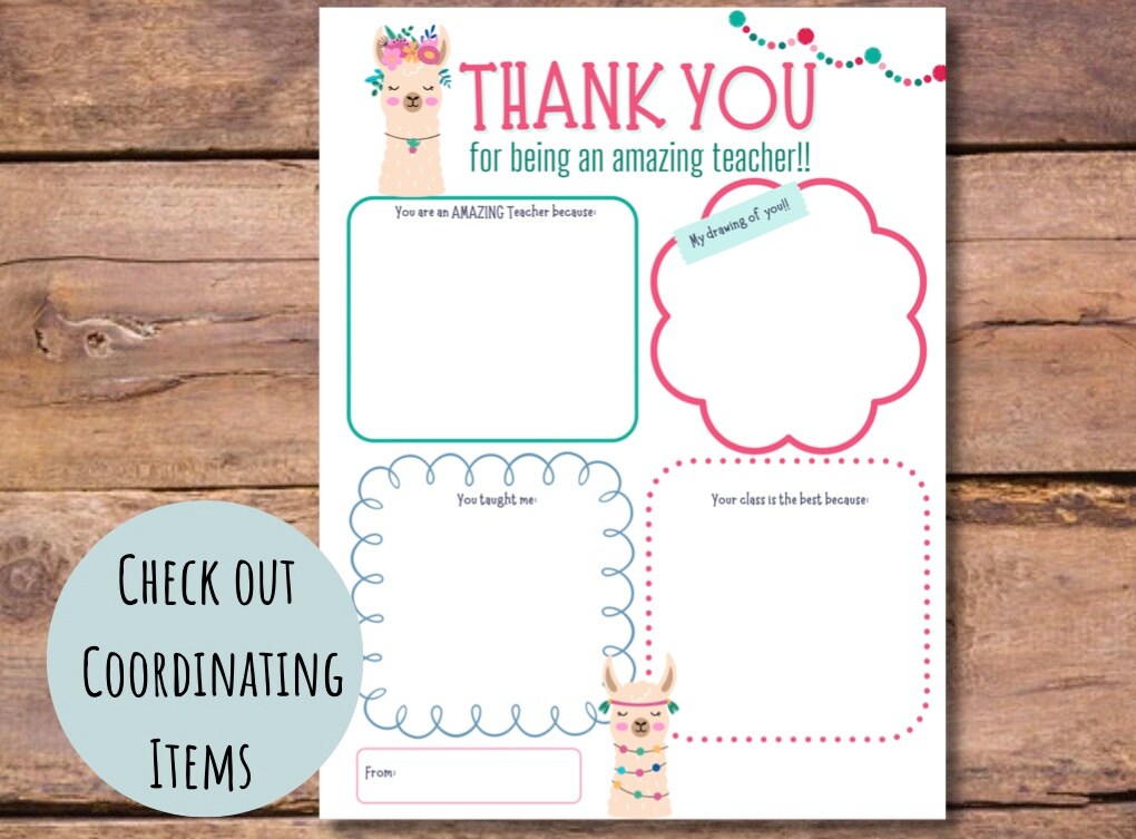 Llama Gift Tag, Teacher Appreciation, End of Year Gift, Teacher Thank ...