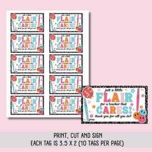 Flair Pen Tag, Teacher Gift Tag, Flair Pen Gift Tag, Flair, Flair Pen ...