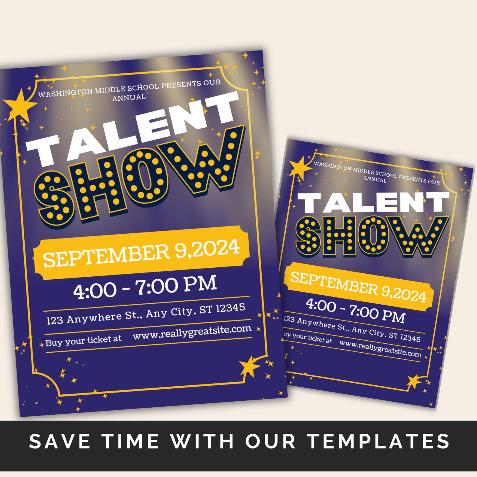 Editable Talent Show Flyer & Invitation: Canva Template (8.5x11 In) - Etsy