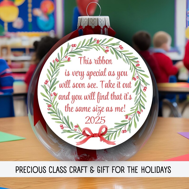 Height Keepsake Ornament Tag: Ribbon Ornament (digital Download - Etsy