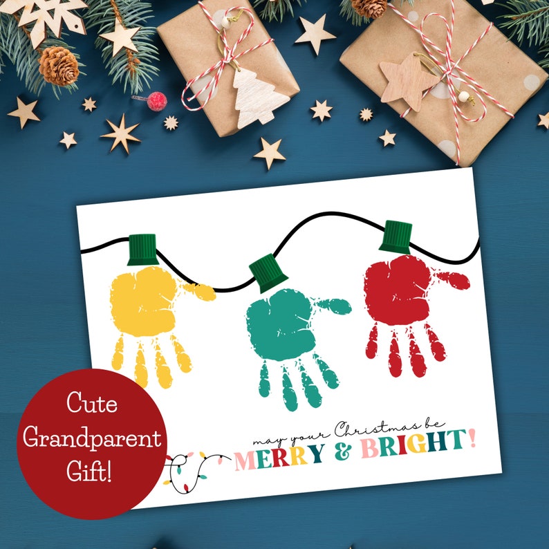 Christmas Lights Handprint Art Craft, Christmas Handprint Craft, DIY ...