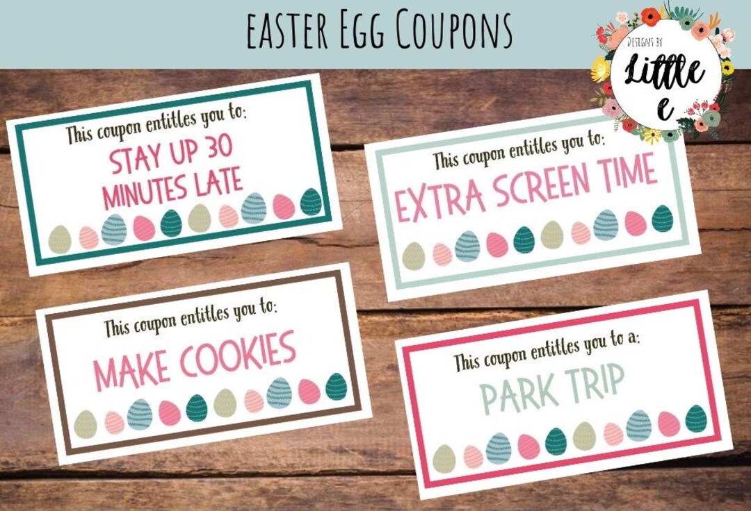 Easter Egg Coupons, Easter Egg Fillers, Easter Egg Gifts, Easter Kids ...