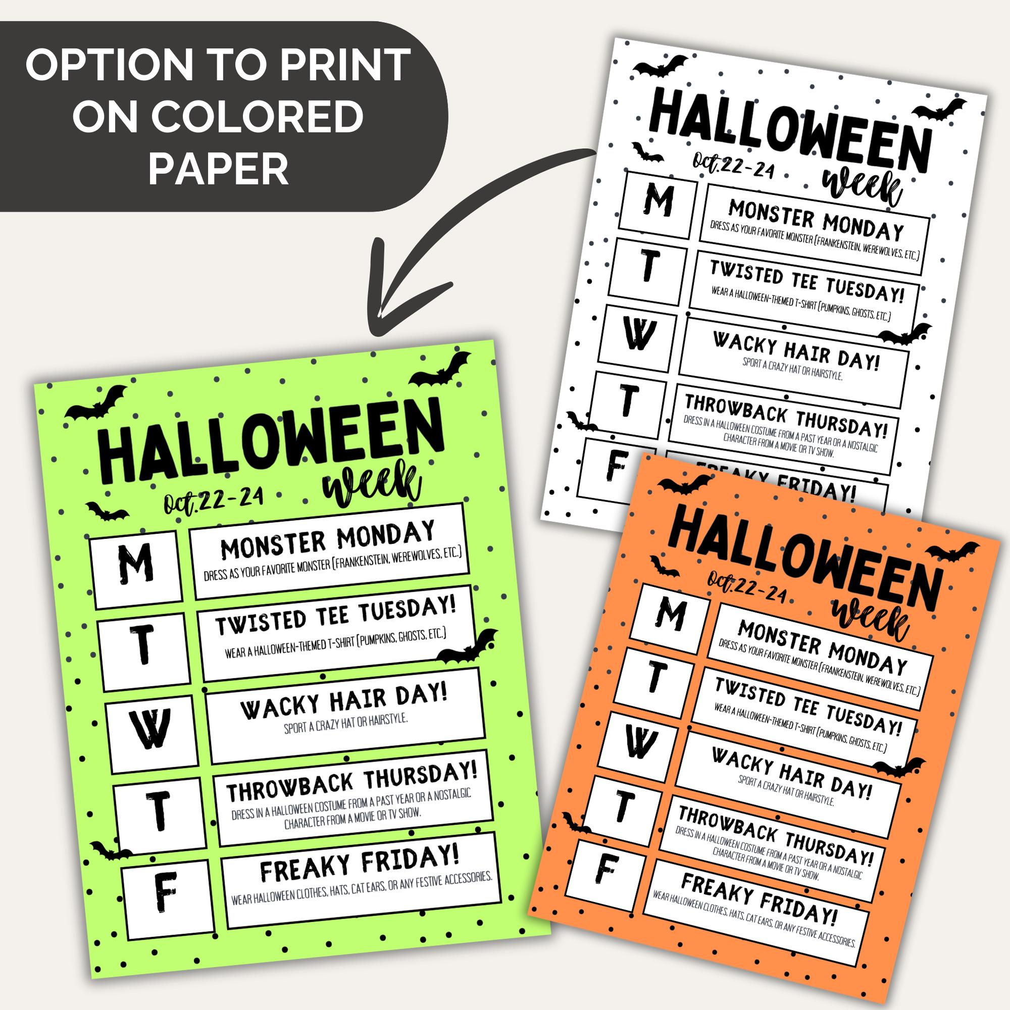 Editable Spirit Week Template: Canva Design (digital Download) - Etsy