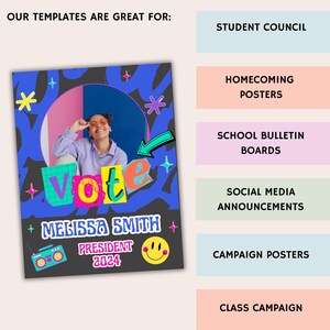 Student Council Campaign Flyer Templates: Editable Voting Posters ...